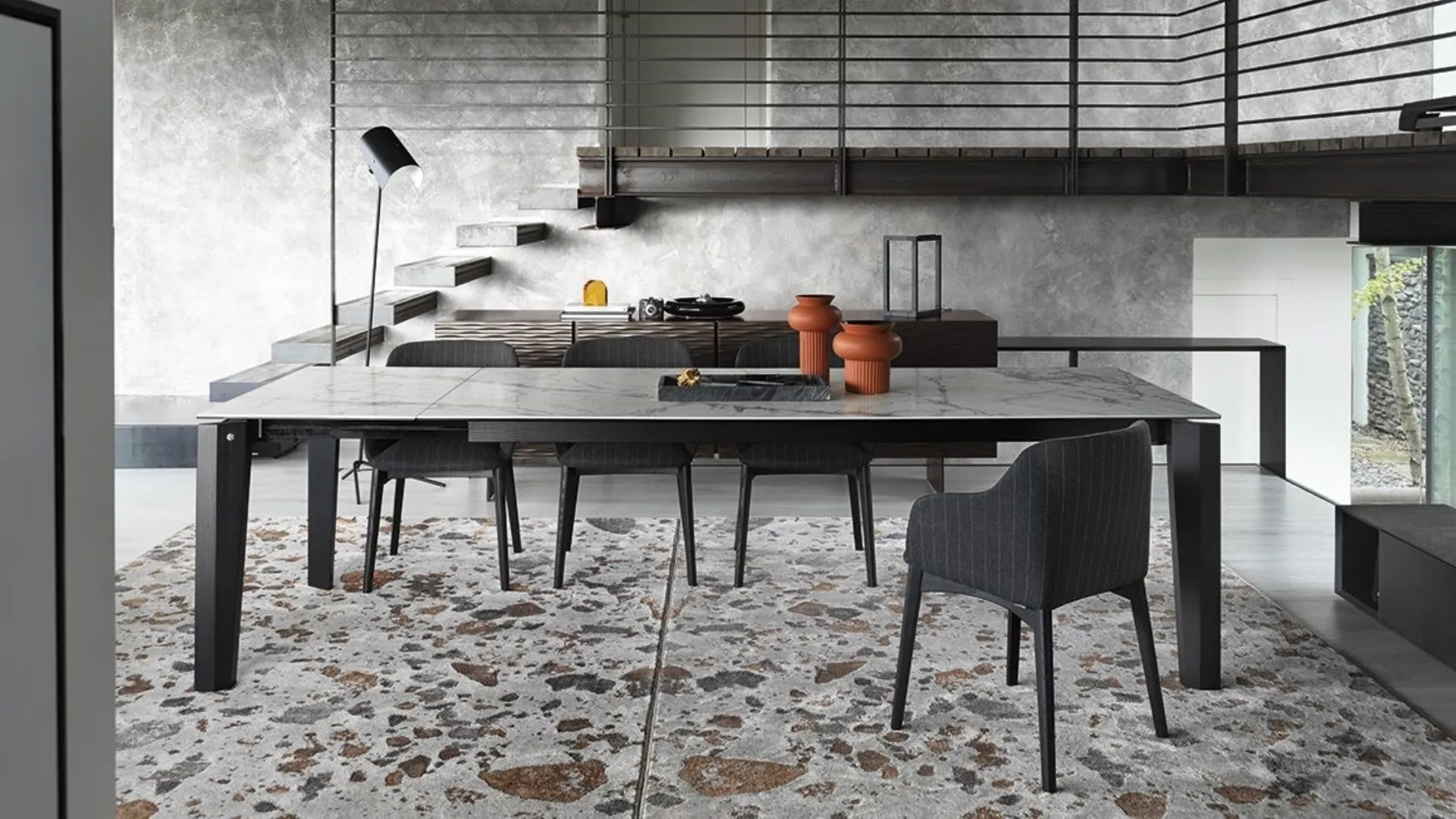 Tavolo con piano in ceramica Alpha di Calligaris