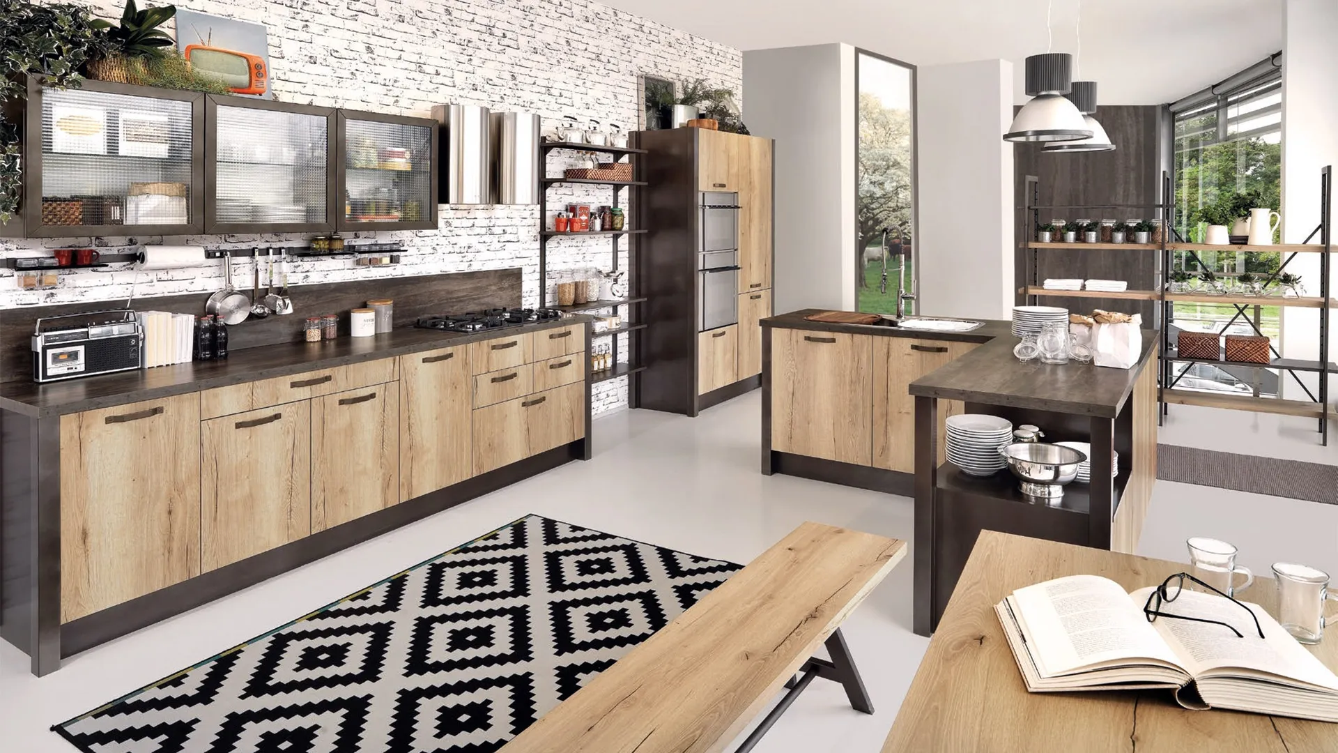 Cucina Moderna Kyra con isola di Creo